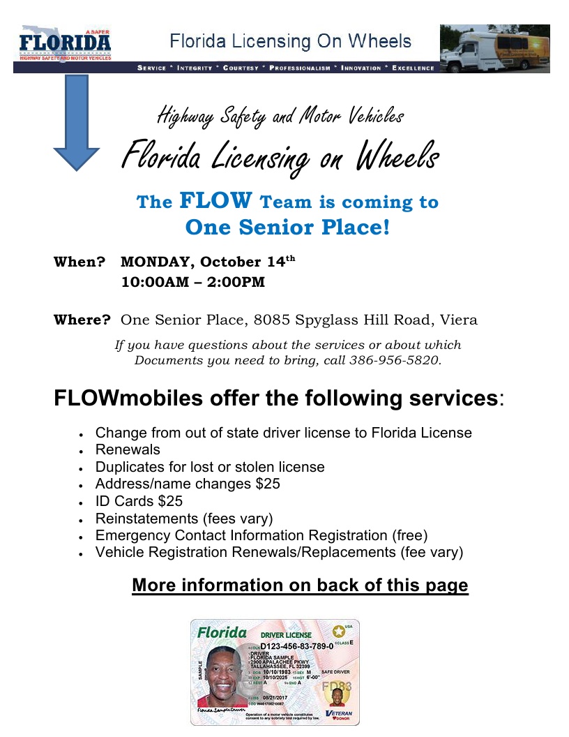 Florida Licensing on Wheels (FLOWmobile) - One Senior Place