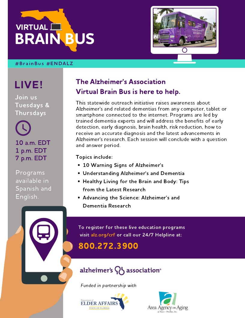Virtual Brain Bus - Alzheimer's Association - One Senior Place