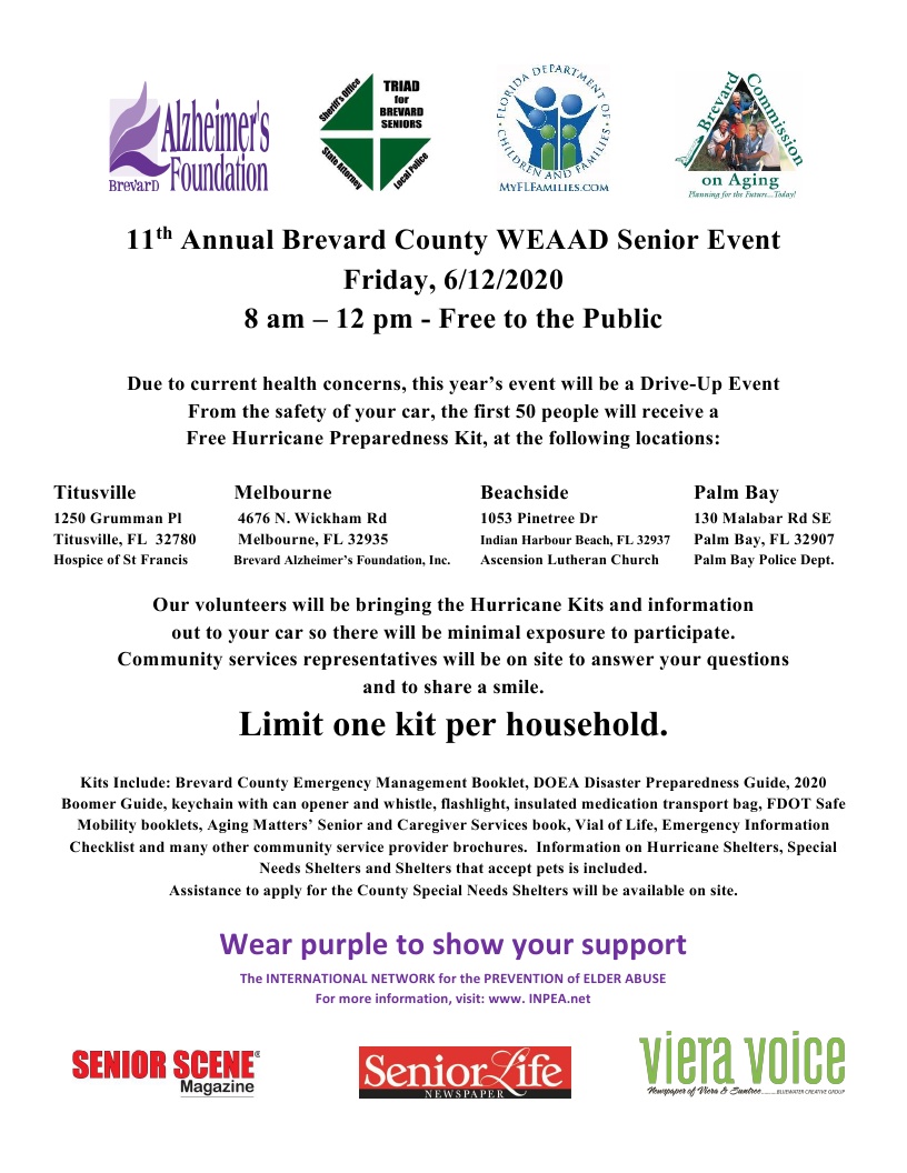 11th Annual Brevard County WEAAD Senior Event - One Senior Place