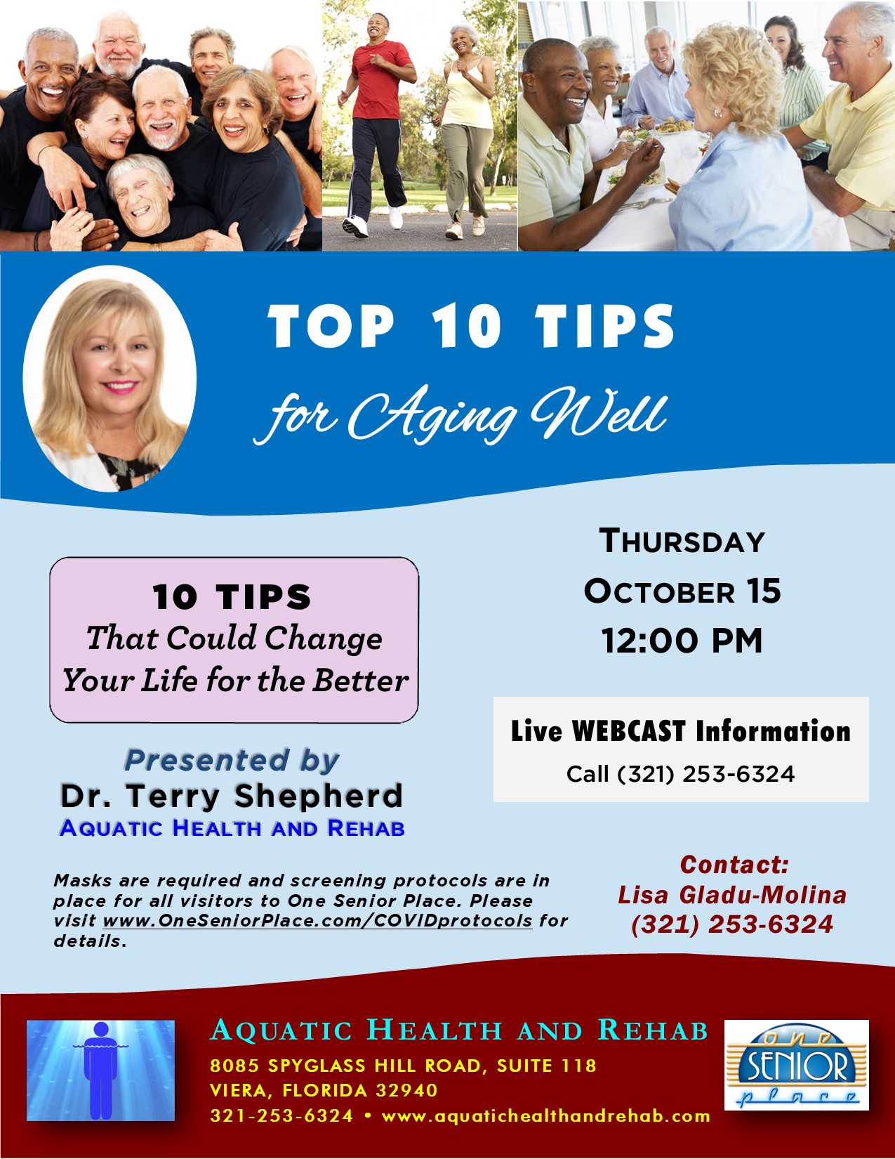 Top 10 Tips for Aging Well presented by Aquatic Health and Rehab - One ...