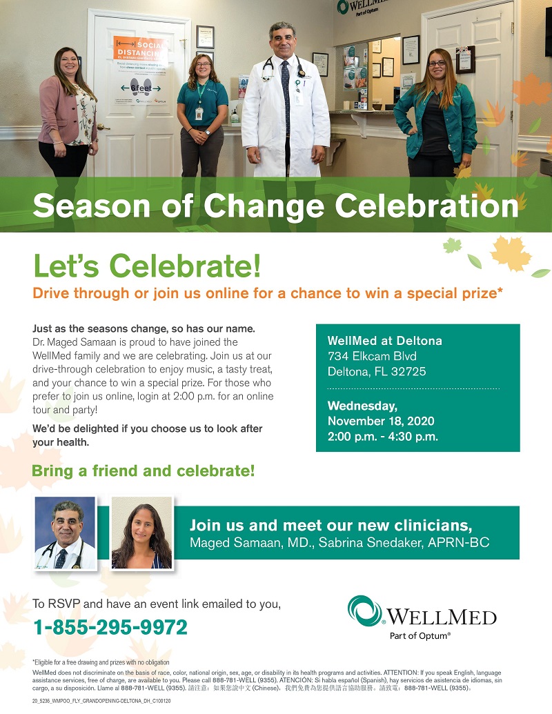 Drive Thru (or Virtual) WellMed Grand Opening! - One Senior Place