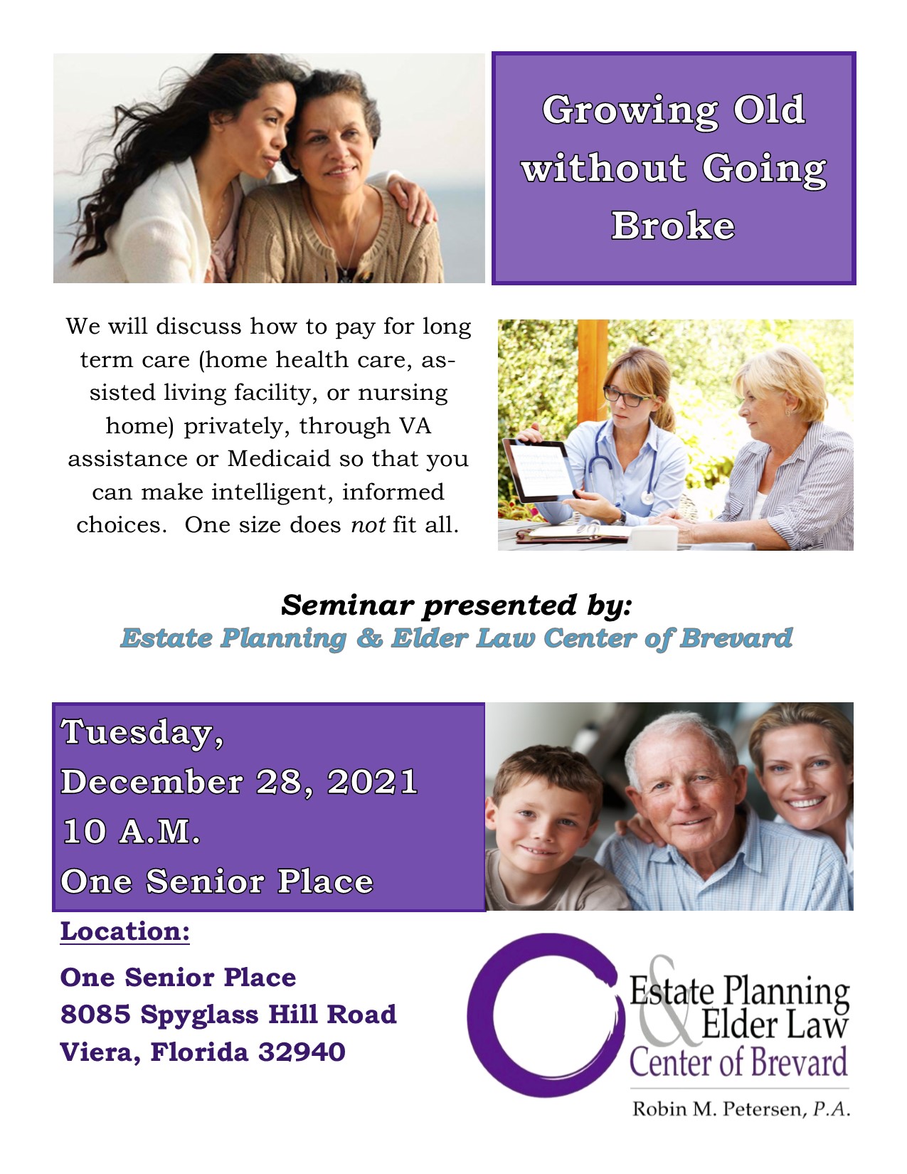Growing Old Without Going Broke Presented By Estate Planning And Elder Growing Old Without Going Broke Presented By Estate Planning And Elder
