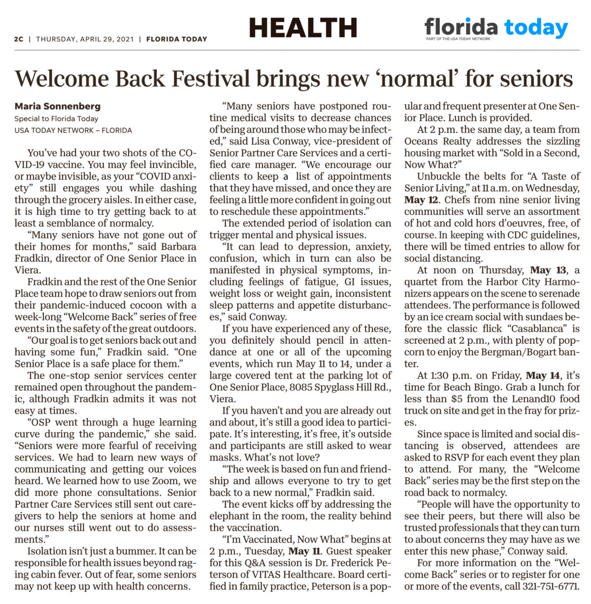 Welcome Back Festival at One Senior Place ushers new 'normal' for ...