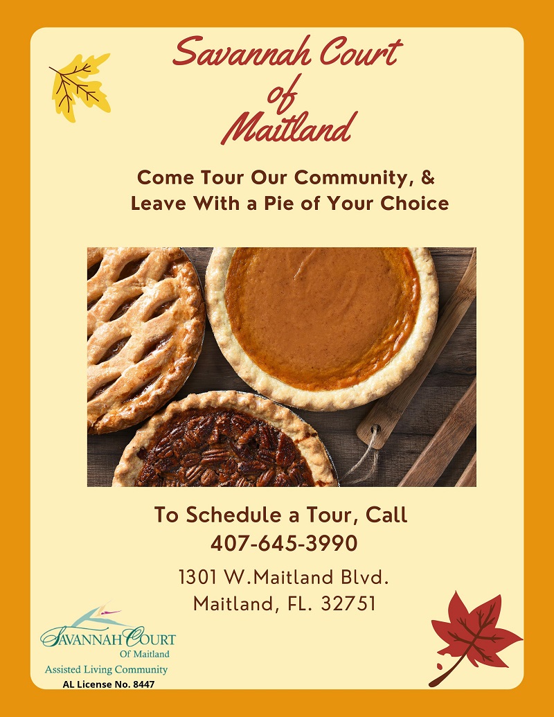Tour Savannah Court and Take Home a Free Pie! - One Senior Place