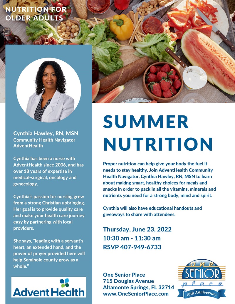 Summer Nutrition - One Senior Place