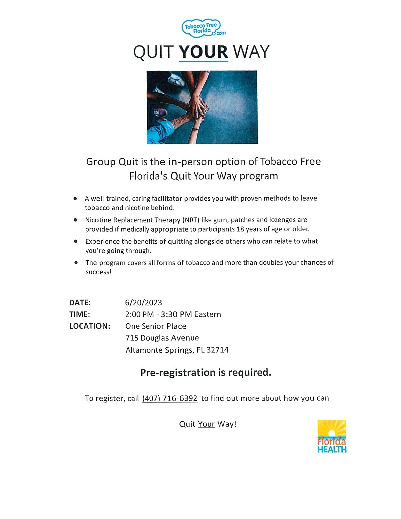 Quit Your Way - One Senior Place