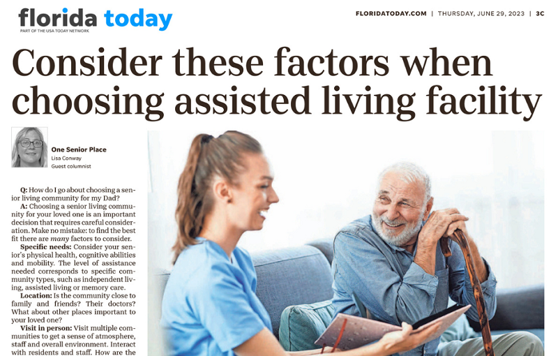 Ask One Senior Place: How do I go about choosing a senior living community for my Dad? - One ...