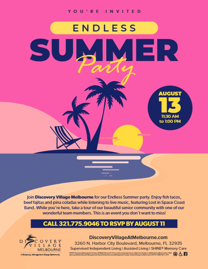 Endless Summer Party at Discovery Village At Melbourne - One Senior Place