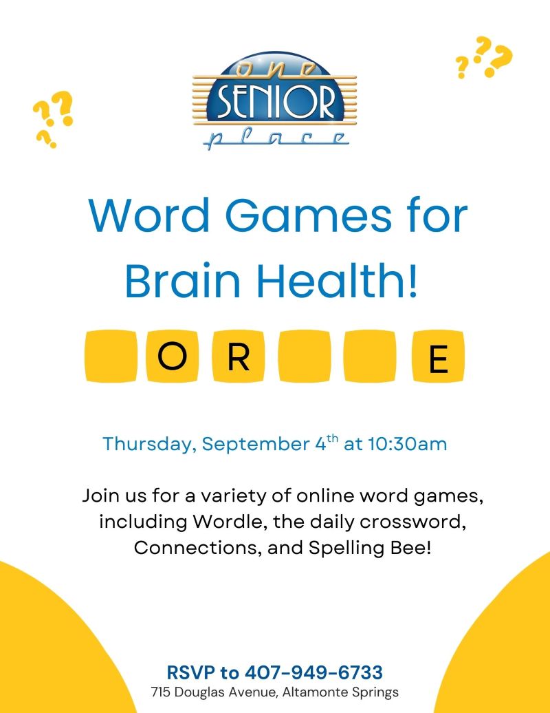 Word Games for Brain Health - One Senior Place