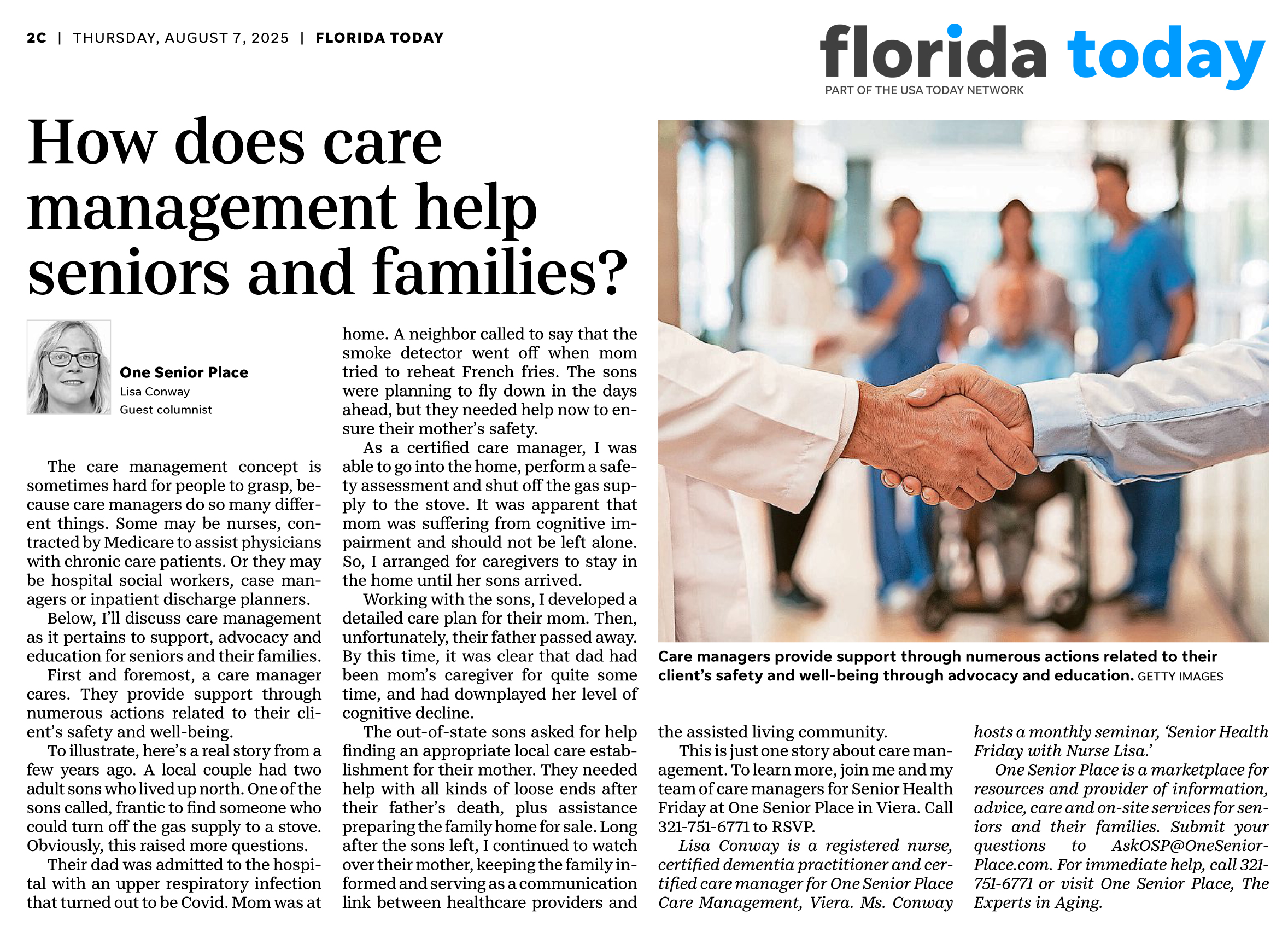 Ask One Senior Place: How does care management help seniors and their ...